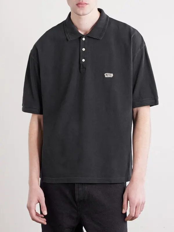 Visvim Mondo Logo-embroidered Cotton-piqué Polo Shirt