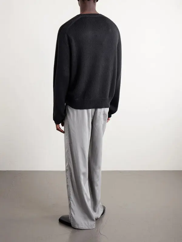 Our Legacy Knitted Cotton Crewneck Sweater - Black