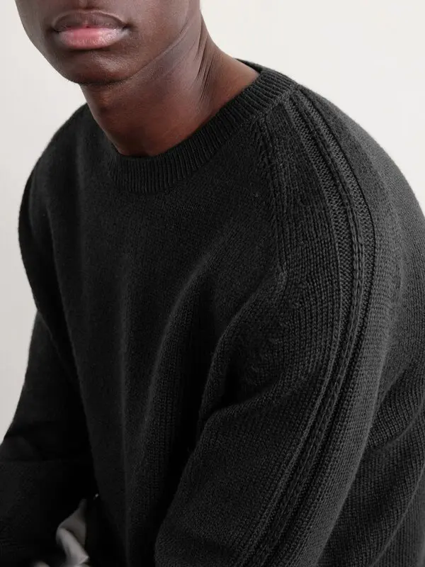 Our Legacy Knitted Cotton Crewneck Sweater - Black