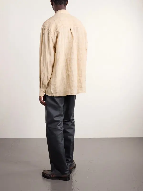 Our Legacy Above Checked Linen-gauze Shirt