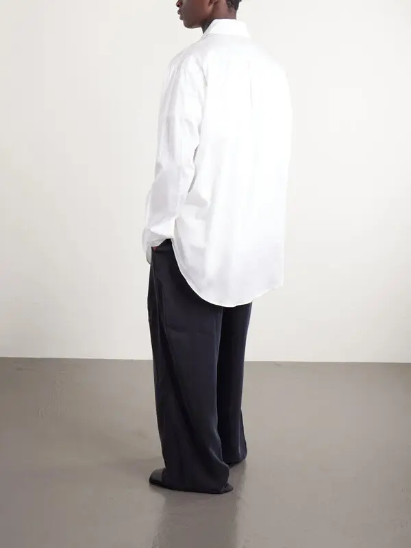 Our Legacy Vast Layered Embroidered Cotton-poplin Shirt - White
