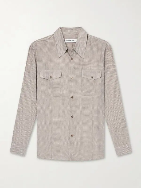 Our Legacy Plough Checked Cotton And Silk-blend Shirt