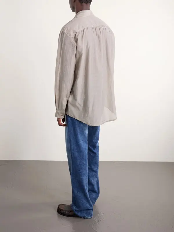 Our Legacy Plough Checked Cotton And Silk-blend Shirt