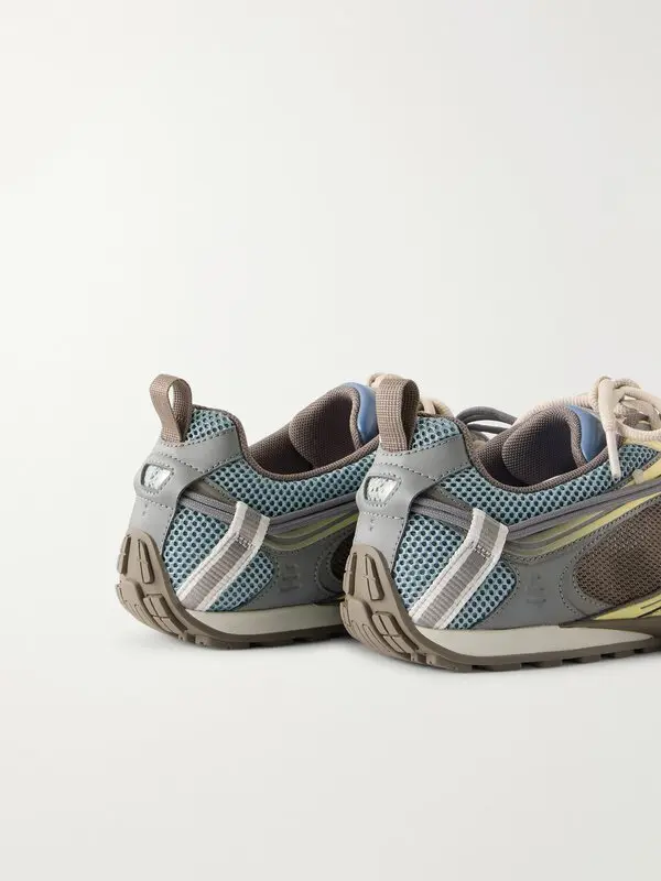 Balenciaga Radar Gradient Lines Mesh And Rubber Sneakers - Brown