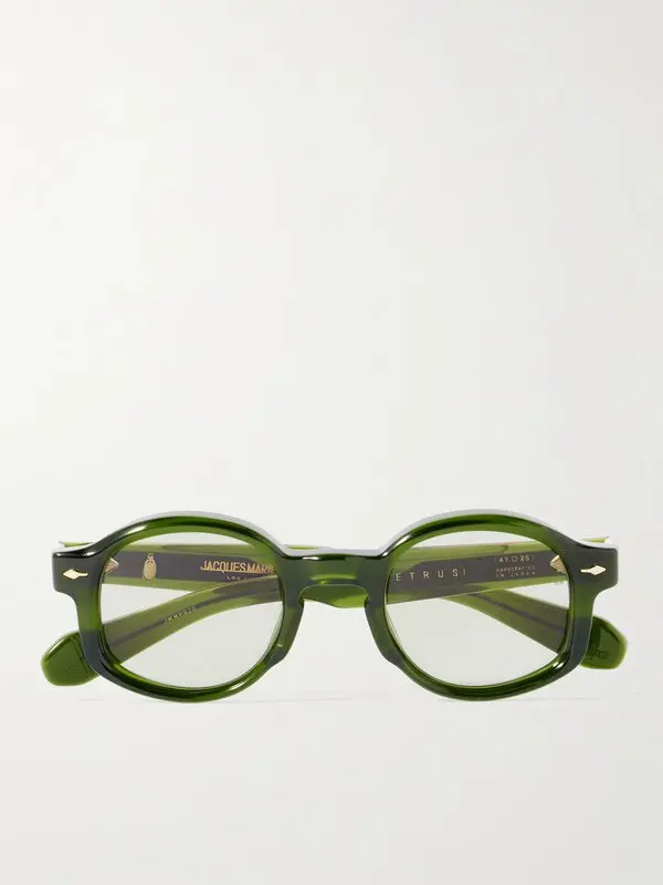 JACQUES MARIE MAGE Petrus Round-frame Optical Glasses - Green