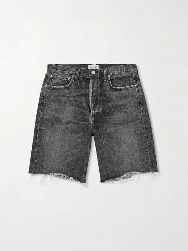 AGOLDE Anson Straight-leg Denim Shorts - Black