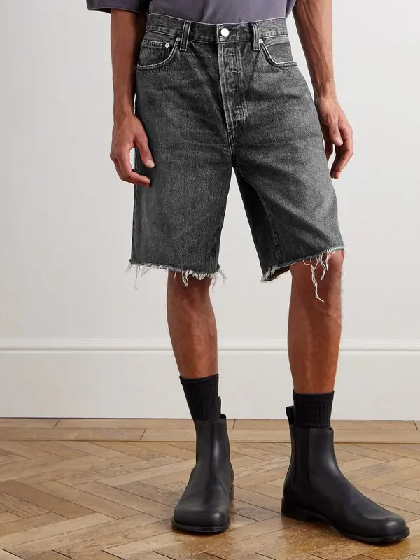 AGOLDE Anson Straight-leg Denim Shorts - Black