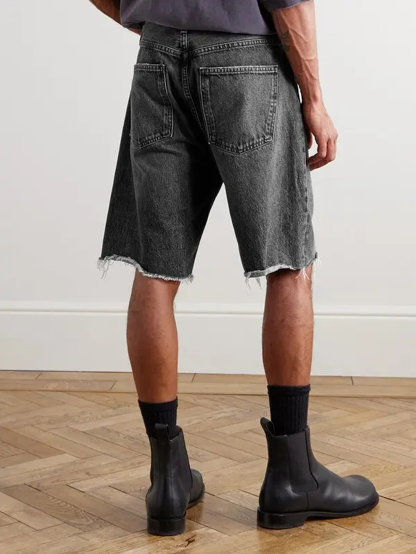 AGOLDE Anson Straight-leg Denim Shorts - Black