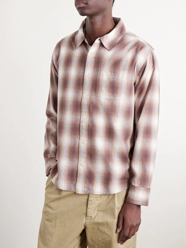 CORRIDOR Driftwood Checked Cotton Shirt