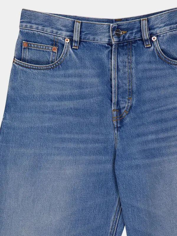 Gucci Light Wash Denim Pant With Label
