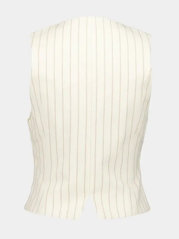 Zimmermann Pinstripe Linen Waistcoat - Cream