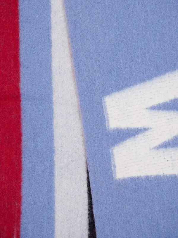Marni Lilac Wool Logo Scarf