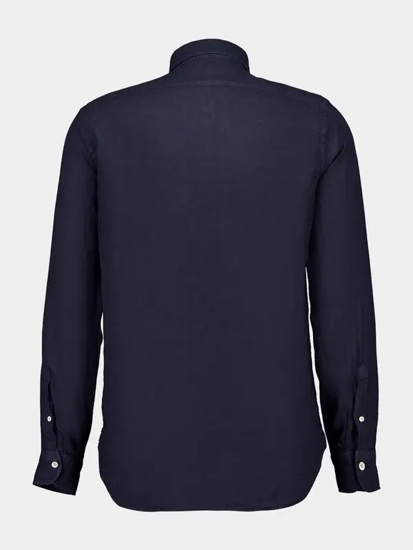 Boglioli Navy Regular-fit Linen Shirt