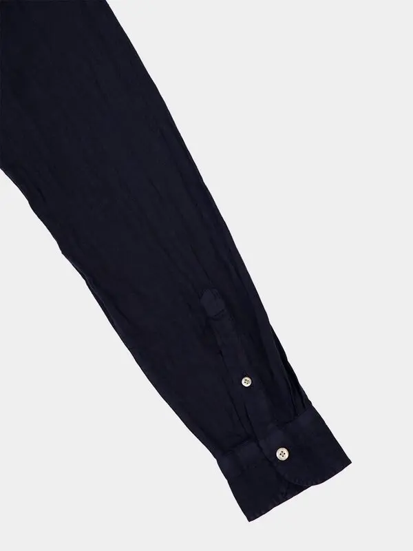 Boglioli Navy Regular-fit Linen Shirt