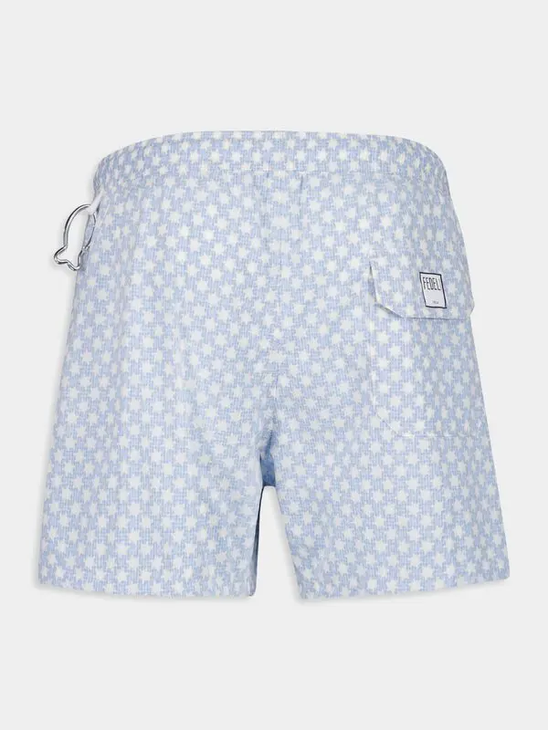Fedeli Madeira Sakar Stamp Woven Swim Shorts - Blue