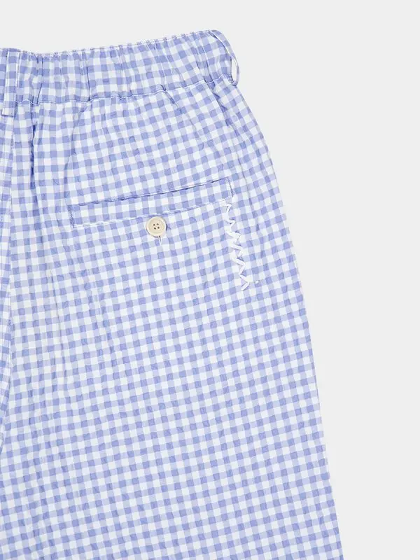 Marni Gingham Seersucker Shorts - Blue