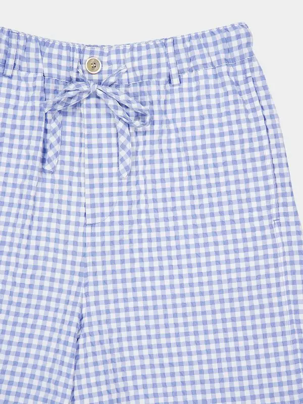 Marni Gingham Seersucker Shorts - Blue