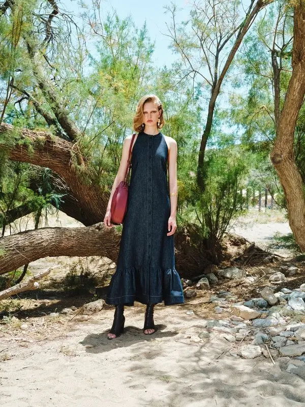 Zeus+dione Denim Daphne Sleeveless Maxi Dress - Blue