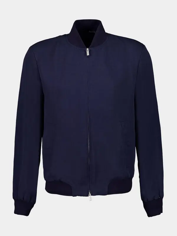 Boglioli Lyocell Bomber Jacket - Blue