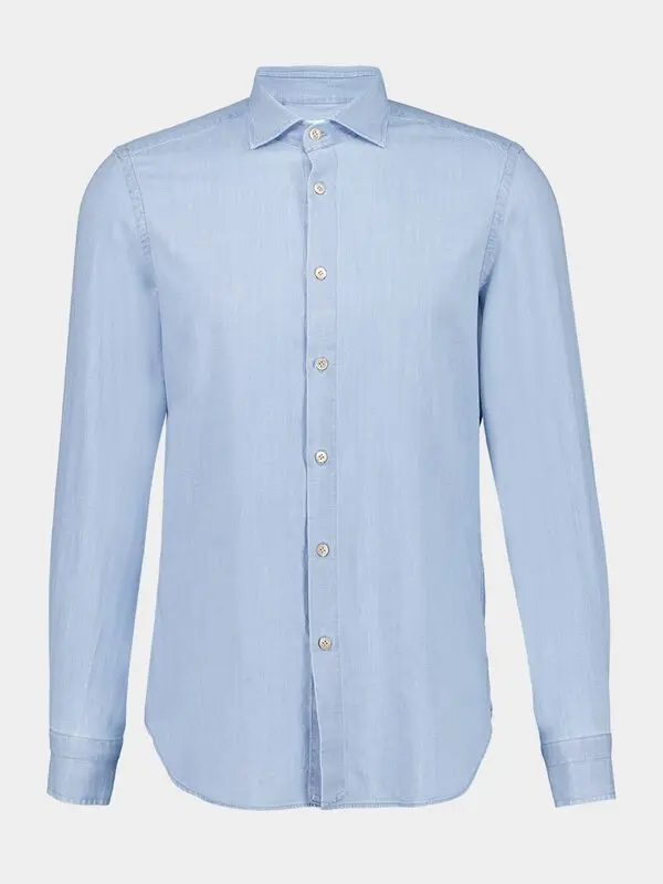Boglioli Light Regular Fit Cotton Shirt - Blue