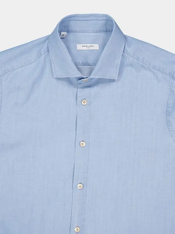 Boglioli Light Regular Fit Cotton Shirt - Blue