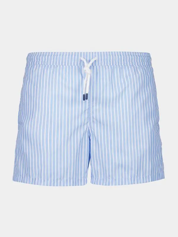 Fedeli Madeira Striped Swim Trunks - Blue