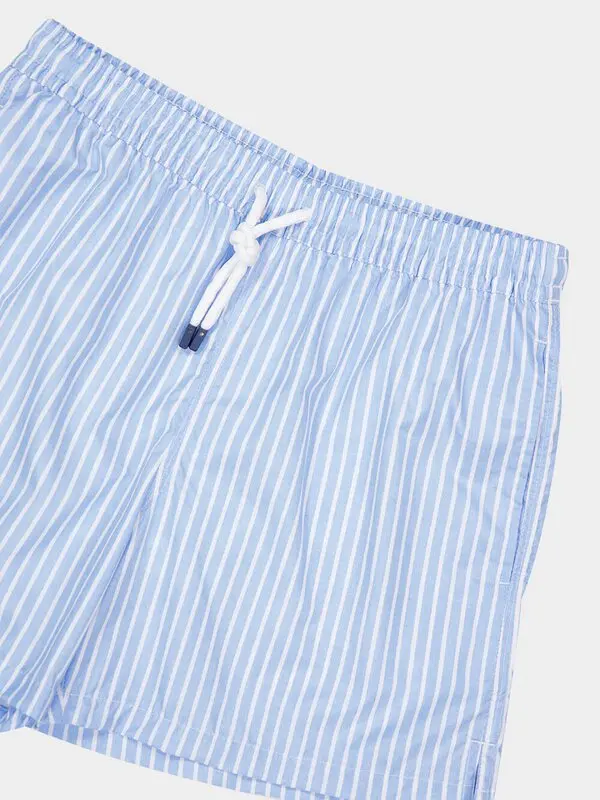 Fedeli Madeira Striped Swim Trunks - Blue