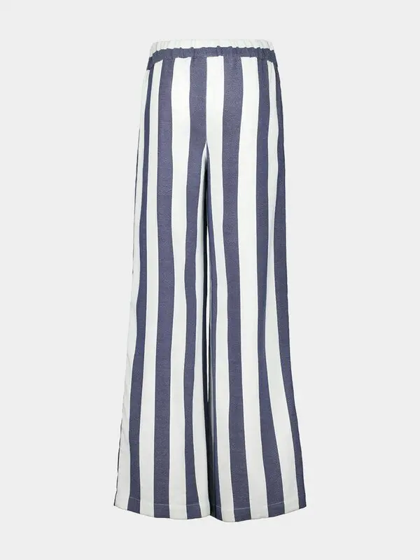 PAULA Hand-woven Striped Wide-leg Pants