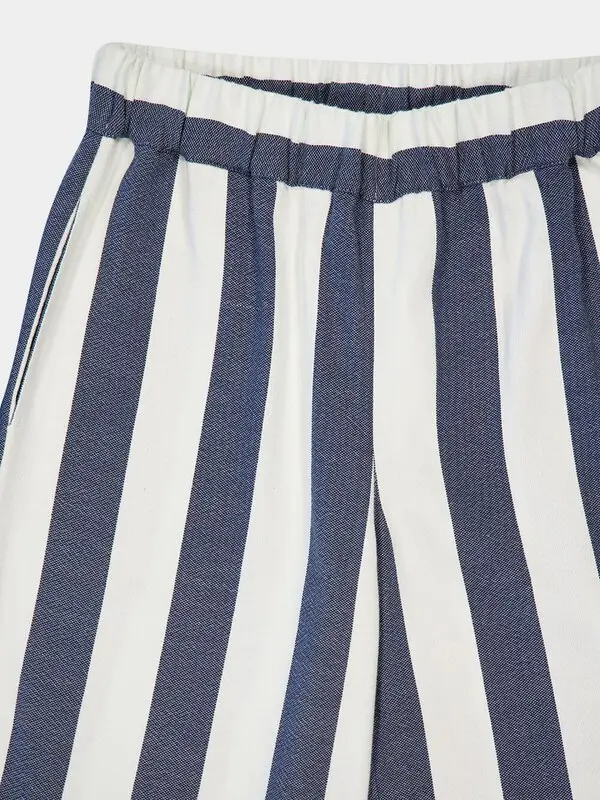 PAULA Hand-woven Striped Wide-leg Pants