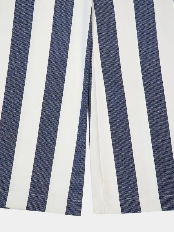 PAULA Hand-woven Striped Wide-leg Pants