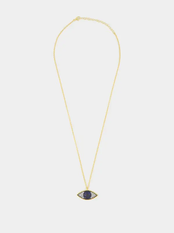 Begum Khan Navy Nazar Mini Necklace - Blue