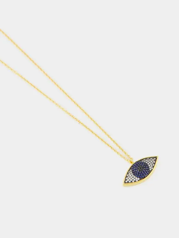 Begum Khan Navy Nazar Mini Necklace - Blue