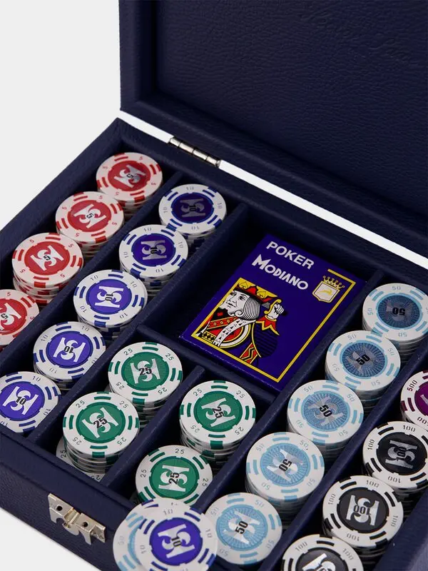 HECTOR SAXE PARIS Bleu De France Leather Poker Set