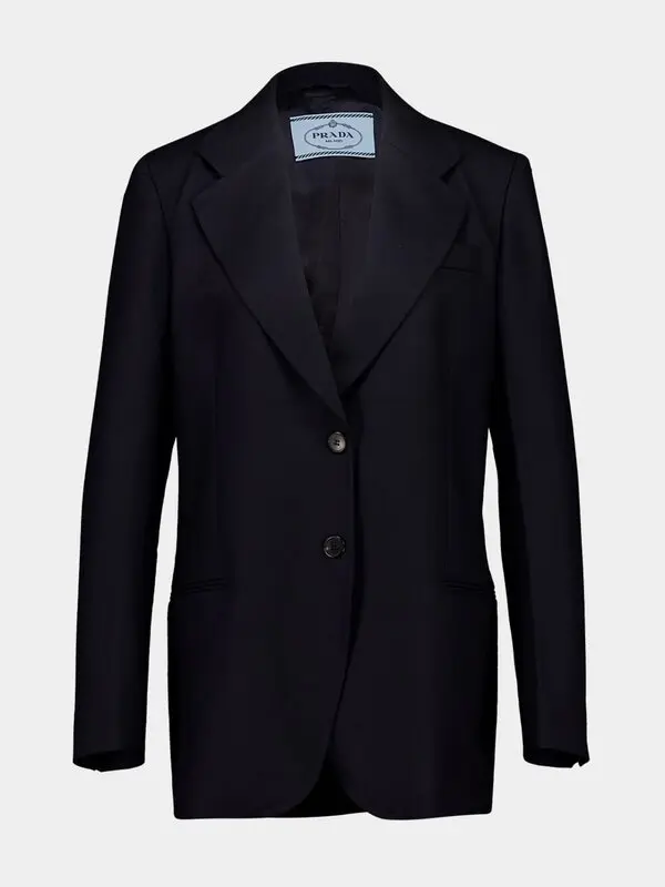 Prada Virgin Wool Single-breasted Blazer - Blue