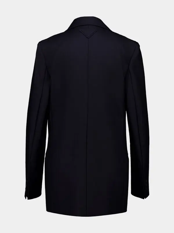 Prada Virgin Wool Single-breasted Blazer - Blue