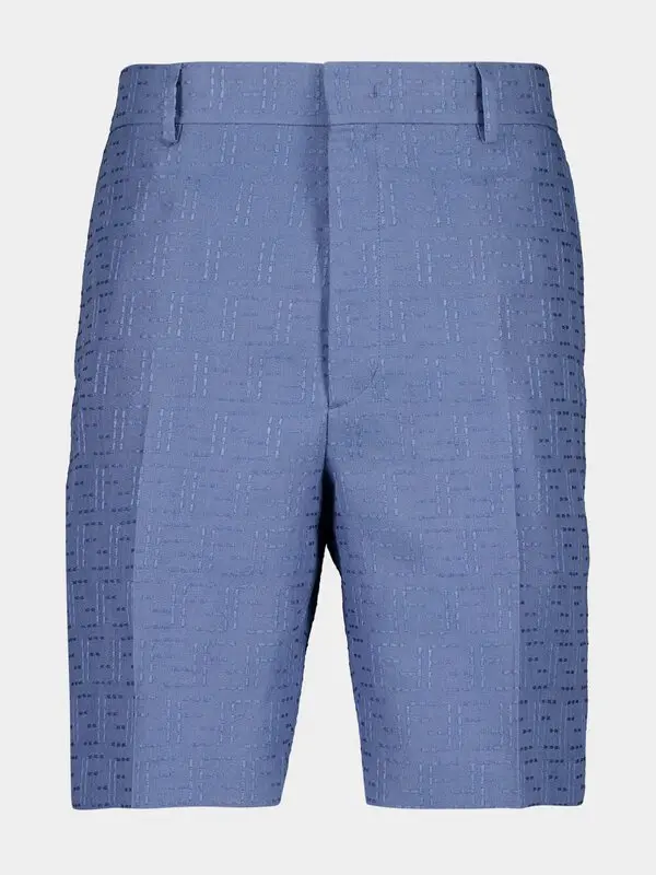 Fendi Ff Jacquard Linen Bermuda Shorts