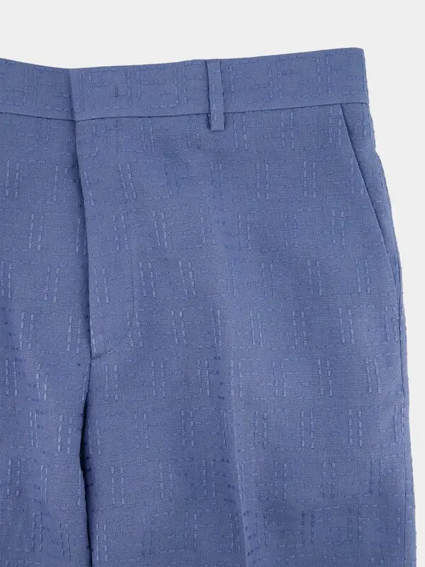 Fendi Ff Jacquard Linen Bermuda Shorts