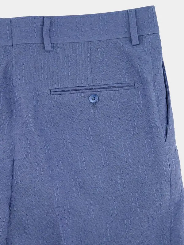 Fendi Ff Jacquard Linen Bermuda Shorts