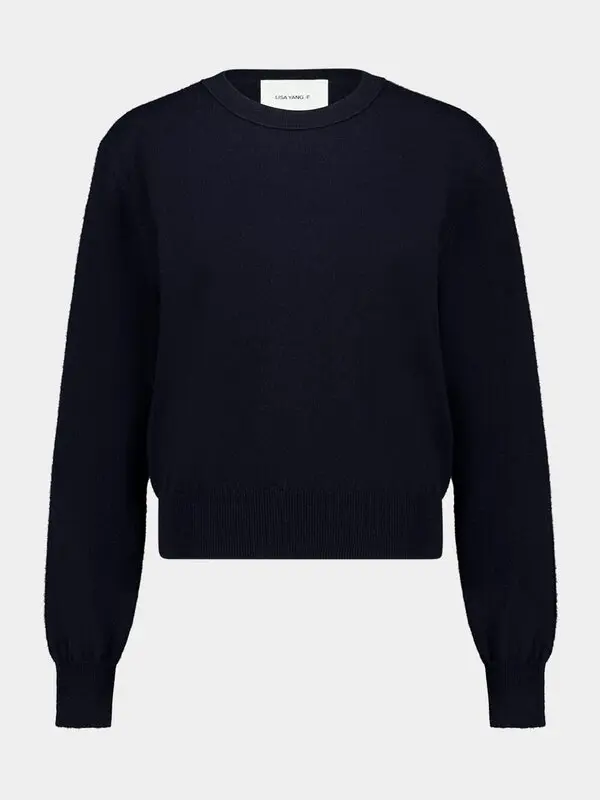 LISA YANG Navy Greer Knitted Cashmere Sweater - Blue