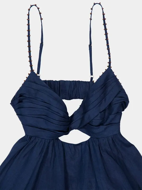 Zimmermann Ascension Twist Front Linen Dress