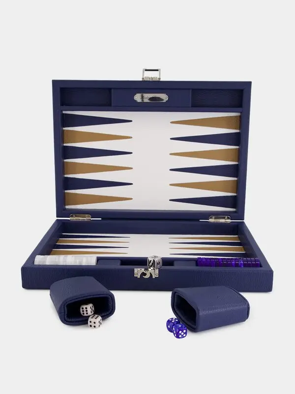 Hector Saxe Paris Bleu De France Medium Baptiste Backgammon Set - Blue