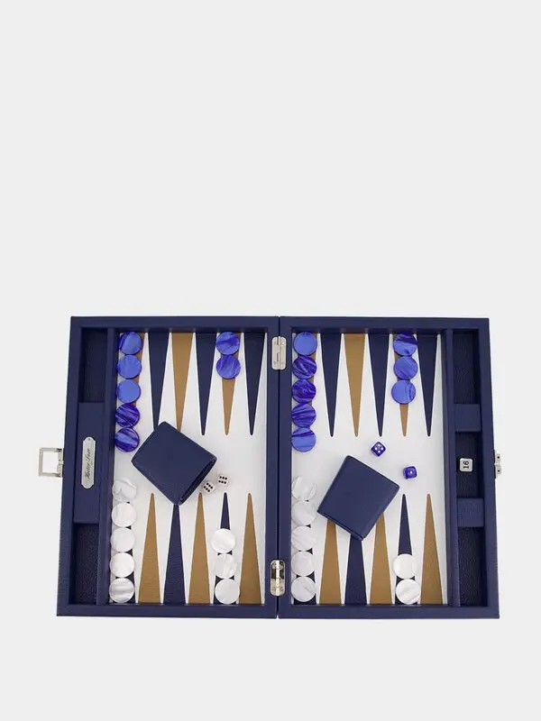 Hector Saxe Paris Bleu De France Medium Baptiste Backgammon Set - Blue