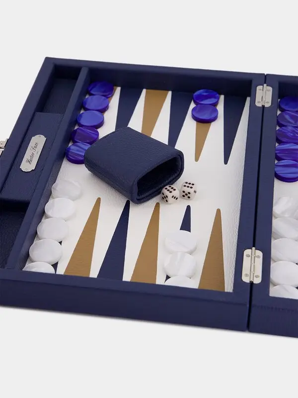 Hector Saxe Paris Bleu De France Medium Baptiste Backgammon Set - Blue