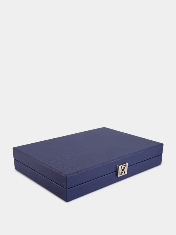 Hector Saxe Paris Bleu De France Medium Baptiste Backgammon Set - Blue