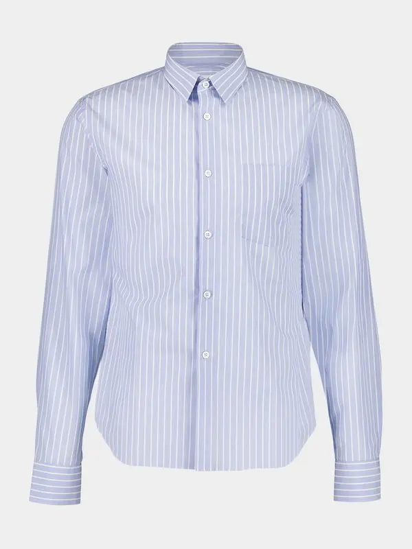 Prada Sky And White Striped Cotton Shirt