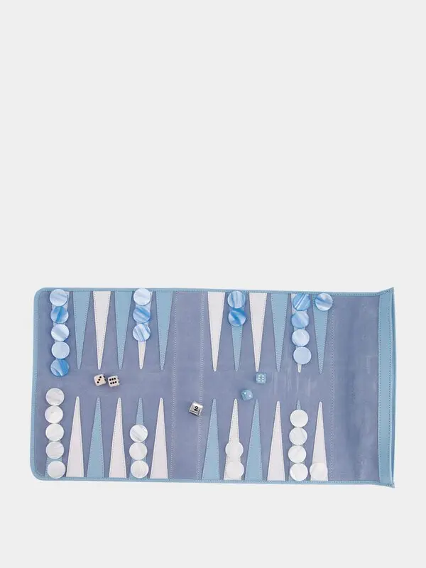 Hector Saxe Paris Victor Sky Travel Backgammon Set - Blue