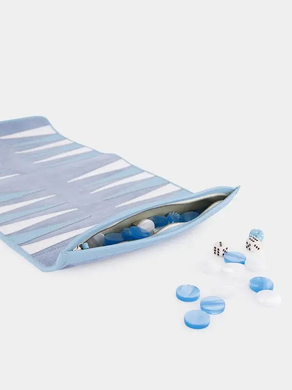 Hector Saxe Paris Victor Sky Travel Backgammon Set - Blue