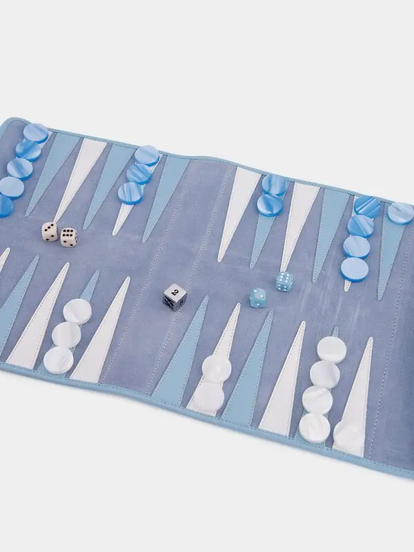 Hector Saxe Paris Victor Sky Travel Backgammon Set - Blue