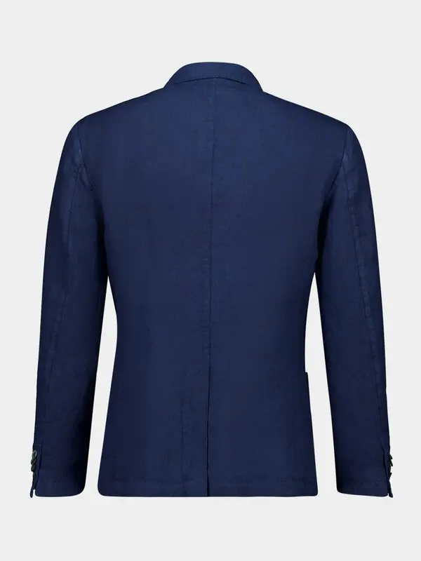 120% Lino Navy Linen Blazer