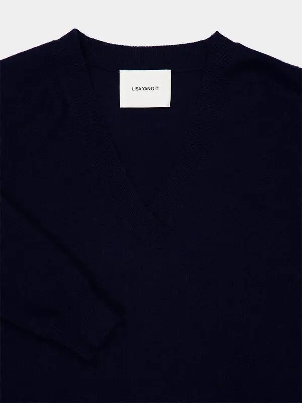 LISA YANG Kenny Cashmere V-neck Sweater - Blue